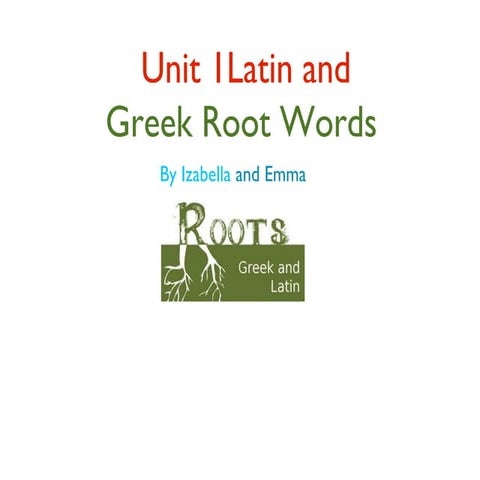 Greek And Latin root & affixes Ppt | PPT
