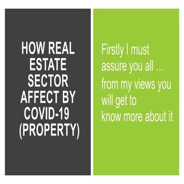 REAL ESTATE CONDITION AT COVID TIME | PPT