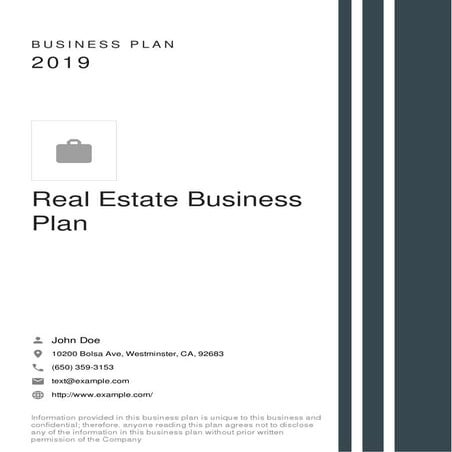 Real estate business plan example | PDF
