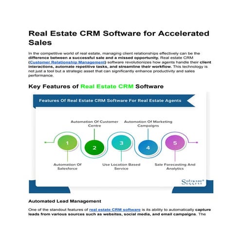 Real Estate CRM Software for Accelerated Sales | PDF