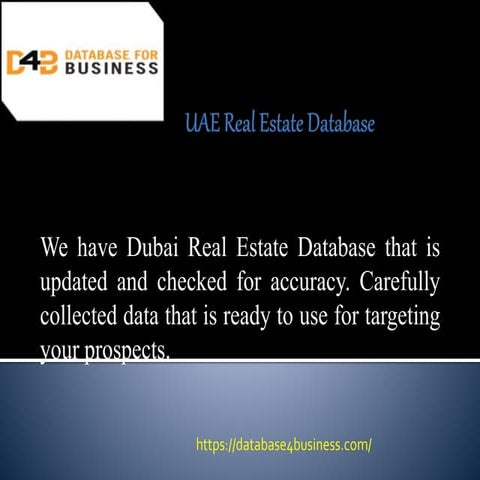 Real estate database Dubai | PPTX