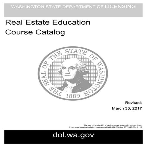 Real Estate Education Course Catalog | PDF