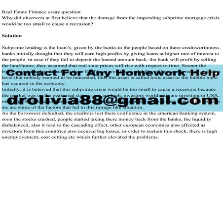 Real Estate Finance essay questionWhy did observers at first belie.pdf