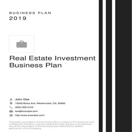 Real estate investment business plan example | PDF