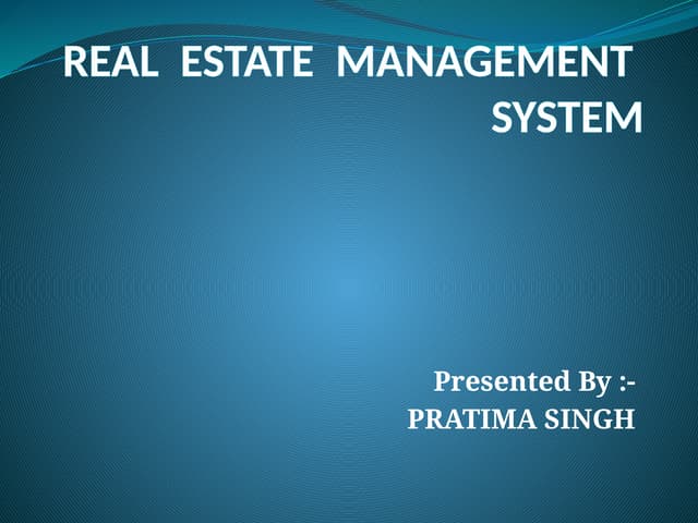 UML Diagrams for Real estate management system | PPTX