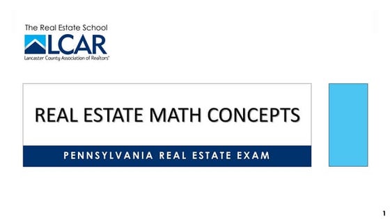 Real Estate Math Concepts for Real Estate Practice | PPT