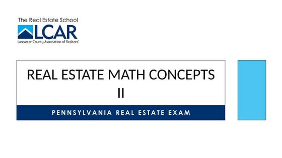 Real Estate Math Concepts II | PPT
