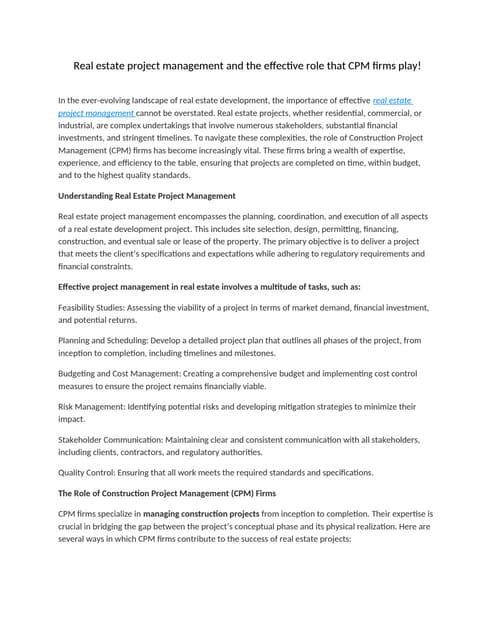 Effective Project Management in Construction | PDF