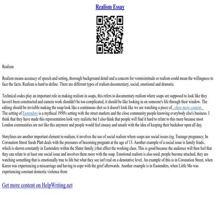 Realism Essay | PDF