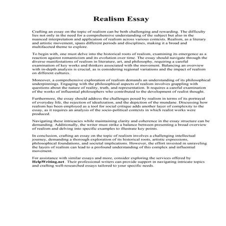 Realism Essay.pdf | Modern Art | Fine Art