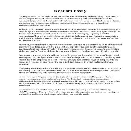 Realism Essay. Stanislavski- Realism Essay Drama - Year 11 HSC ...
