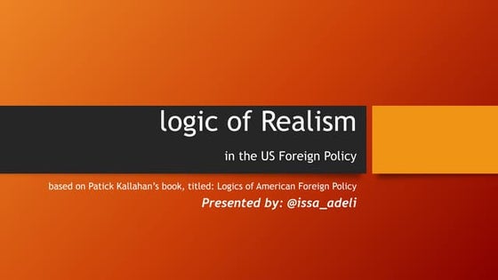 Theories of the United States Foreign Policy.ppt | Political Issues ...