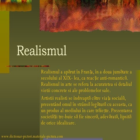 Realismul in arta vizuala si pictori realisti | PPT