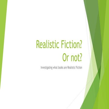 Realistic Fiction Genre | PPT