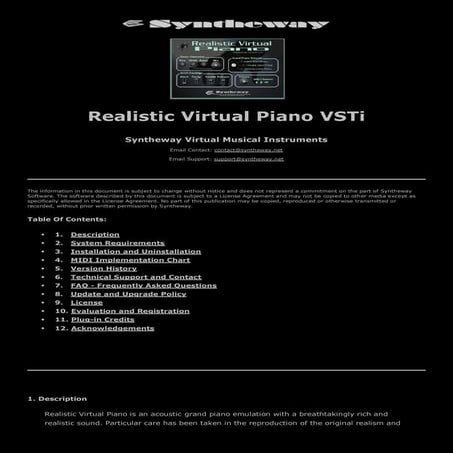 Syntheway Realistic Virtual Piano VSTi Software: Kawai, Steinway and ...