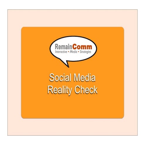 Reality Check 2009 | PPT
