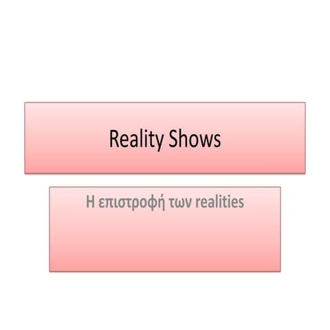 Reality shows | PPTX