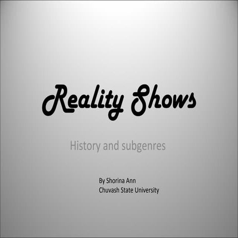 Reality shows | PPT