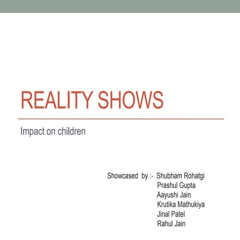 Reality shows | PPT