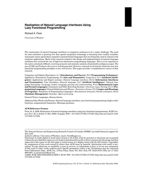 Realization Of Natural Language Interfaces Using Pdf