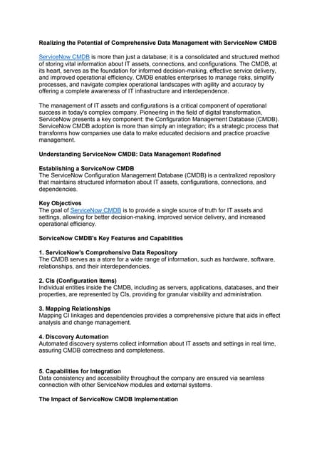 CI Lifecycle in ServiceNow CMDB_ A Comprehensive Guide.pdf | Databases ...