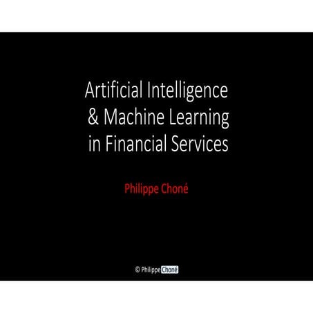 Real life ai and machine learning (ml) in financial services | PDF