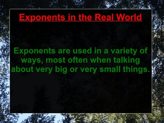 Application of exponents in real life | PPTX