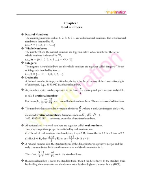 X ch 1 real numbers | PPT