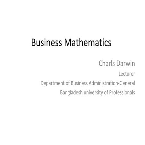 Real numbers Business Mathematics | PPT