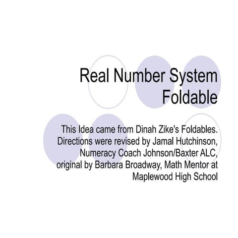 Real number system foldable | PPT