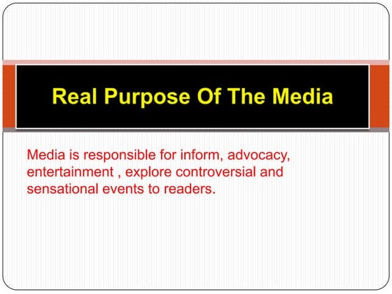 Purpose of media product | DOC