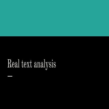 Real text analysis blog post 1 | PPT