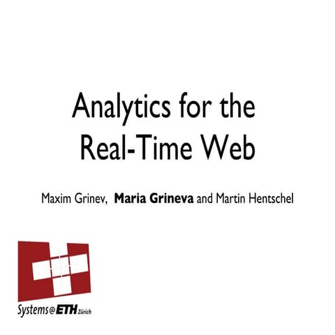 Analytics for the Real-Time Web | PPT | Databases | Computer Software ...