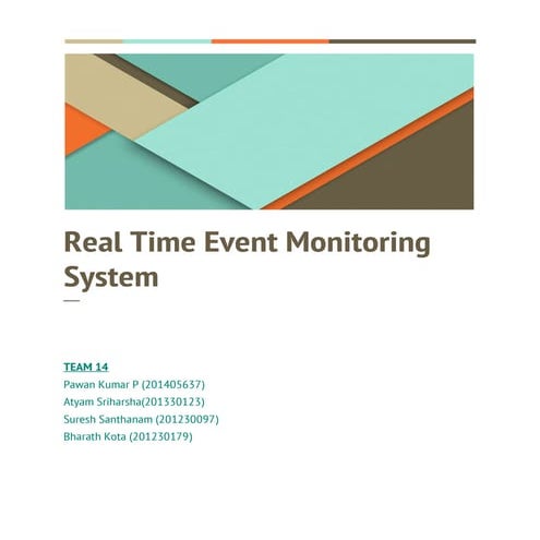 Real timeeventmonitoringsystem(1) | PDF | Databases | Computer Software and Applications