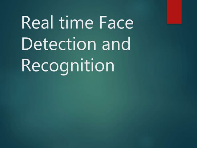 Real Time Face Detection Pptx Computing Technology And Computing