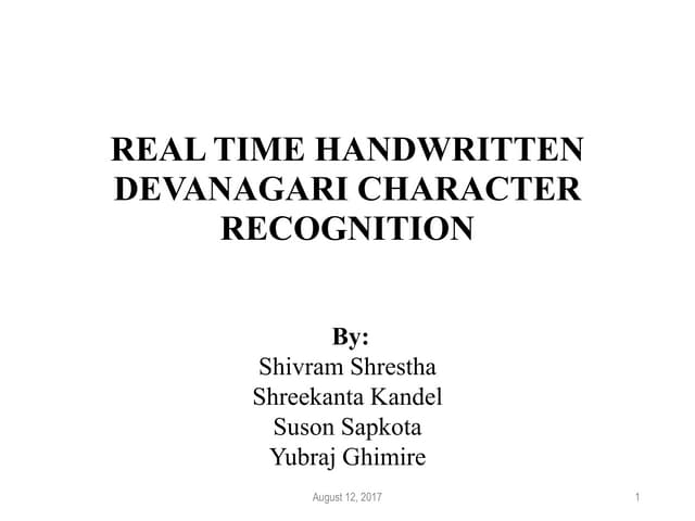 Real time handwritten devanagari character recognition | PPT Real time handwritten devanagari character recognition | PPT