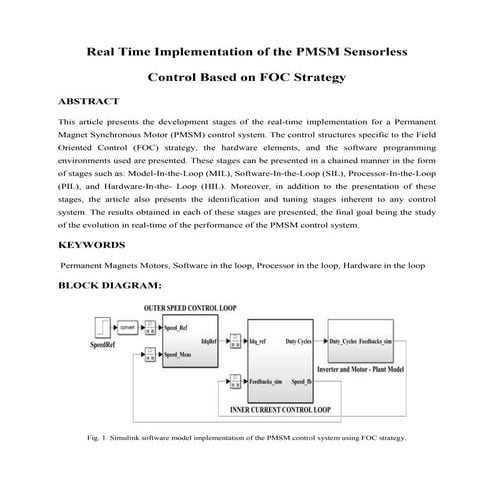 Real Time Implementation Of The Pmsm Sensorless Docx