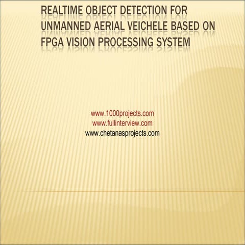 Realtime object detection for unmanned aerial veichele based | PPT