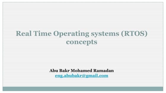 Real time operating systems (rtos) concepts 9 | PPT