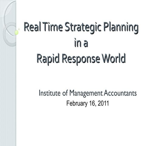 Real time strategic planning 2 9 11 slideshare notes | PPT