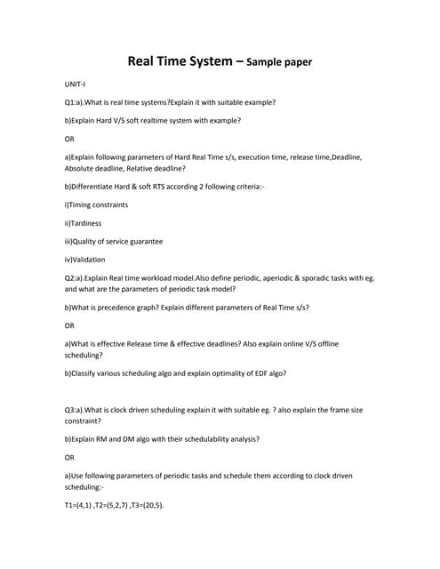 Chapter 19 - Real Time Systems | PPT