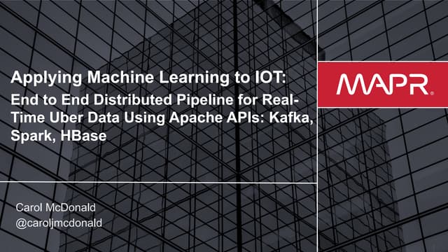 Applying Machine Learning To Iot End To End Distributed Distributed Pipeline For Realtime Uber 1609