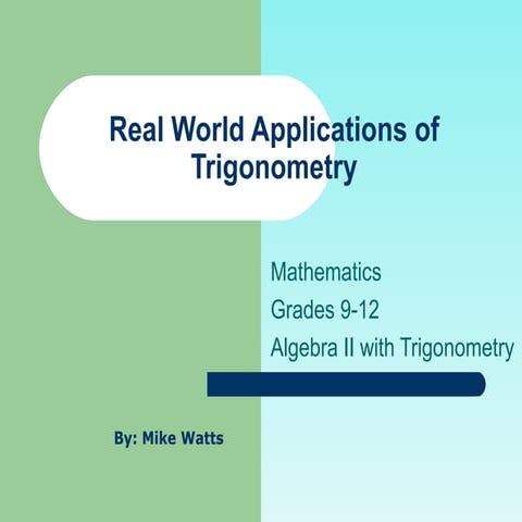 Real world applications of trigonometry pp | PPT