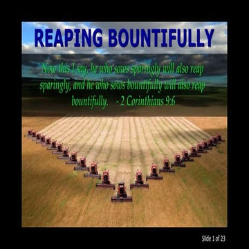 Reaping bountifully | PPTX | Christianity | Religion & Spirituality