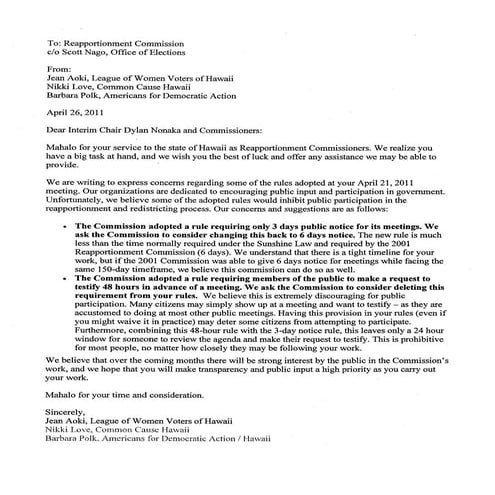 Letter Concerns About Public Access | PDF