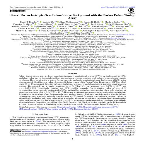 Search For An Isotropic Gravitational Wave Background With The Parkes