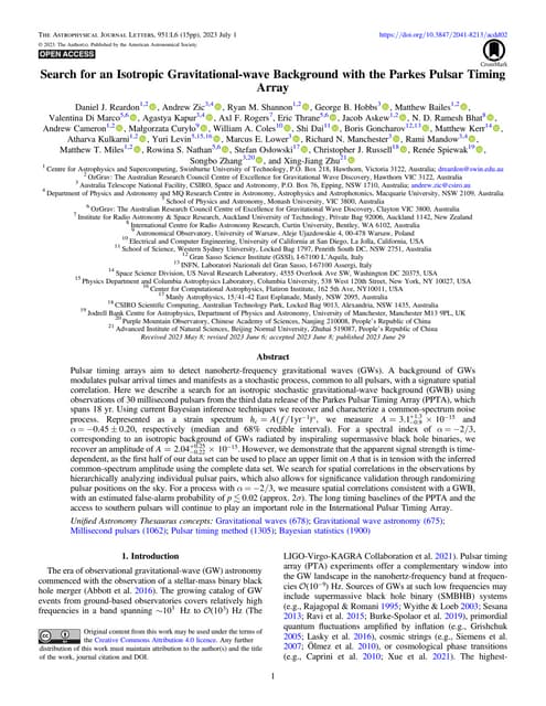 Search For An Isotropic Gravitational Wave Background With The Parkes