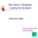 Main Ideas in Paragraphs | PPT