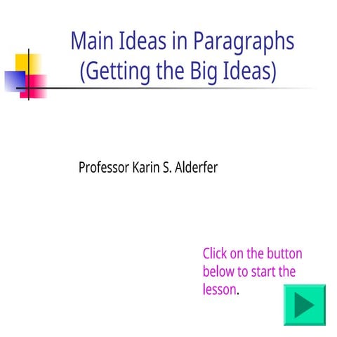 writing a paragraph, generating ideas and getting topic sentences | PPT