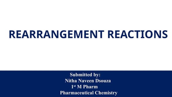 Rearrangement reactions | PPT